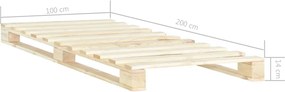 Rám postele z palet masivní borovice 100 x 200 cm 285235