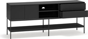 Černý TV stolek 175x74x45 cm Platt – Teulat