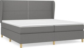 Box spring postel s matrací tmavě šedá 200x200 cm textil 3128470