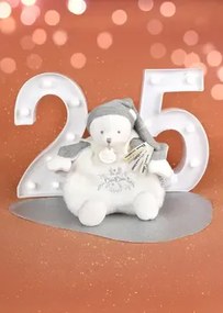 Doudou Dárková sada Plyšový muchláček medvídek s čepičkou šedý 25 cm /