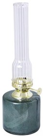 Skleněná petrolejová lampa Elvira Green 25 cm Strömshaga