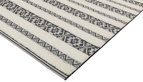 Tribeca Design Kusový koberec Mola Black/Cream Stripe Rozměry: 80x150 cm