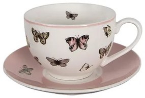 Porcelánový šálek s podšálkem BUTTERFLY PARADISE Clayre &amp; Eef BPDKS