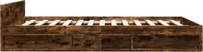 Rám postele se zásuvkami kouřový dub 135 x 190 cm kompozit 3280773