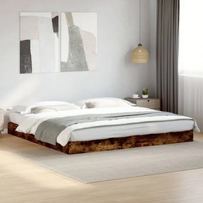 Rám Postele Bez Matrace Kompozitní Dřevo Kouřový Dub - 75 x 190 cm / 17 cm