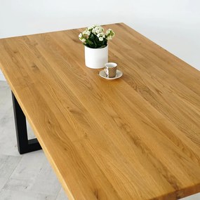 Jídelní stůl s masivní dubovou deskou Verano 2000 x 1000 mm