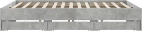 Rám postele se zásuvkami betonově šedý 160 x 200 cm kompozit 3207262