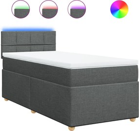 Box spring postel s matrací tmavě šedá 90x190 cm textil 3288836