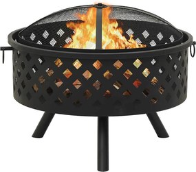 Rustikální přenosné ohniště s pohrabáčem 68 cm XXL ocel 311890