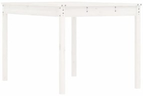vidaXL Zahradní stůl bílý 121 x 82,5 x 76 cm masivní borové dřevo