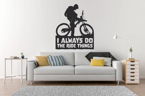 Lepy.cz Samolepka na zeď Cyklista - Ride things Velikost (šířka x výška): 60x71cm, Barevná varianta: Bílá