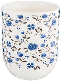 Kalíšek na čaj modrý dekor kytička - Ø 6*8 cm / 0,1L