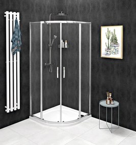 Gelco, SIGMA SIMPLY čtvrtkruhová sprchová zástěna 800x800mm, R550, čiré sklo, GS5580