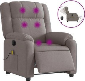 Elektrické masážní polohovací křeslo taupe textil 3205198