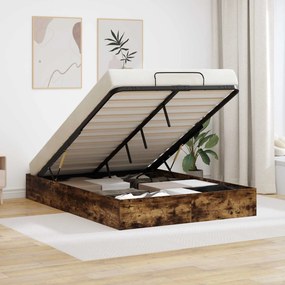 Ottoman postel Uzený Dub 193 x 140 x 25 cm Dřevěný materiál 3409273