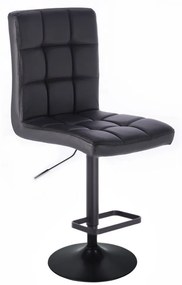 LuxuryForm DESIGN Barová židle TOLEDO na černé kulaté podstavě - černá