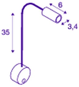 SLV 146682 Dio Flex, nástěnné flexibilní svítidlo, power LED 1,9W 3000K, chrom