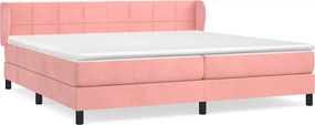 Box spring postel s matrací růžová 200x200 cm samet 3127516