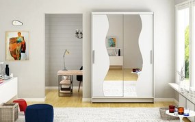 Skříň posuvná se zrcadlem OSWALD 120 bílá
