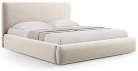 Béžová čalouněná dvoulůžková postel s úložným prostorem s roštem 200x200 cm Colonel – Cosmopolitan Design