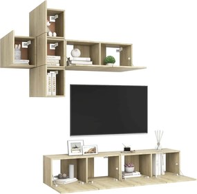 7dílný set TV skříněk dub sonoma kompozitní dřevo 3079023