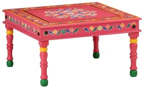 vidaXL Konferenční stolek růžový ručně malovaný masivní mangovník