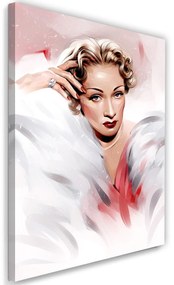 Gario Obraz na plátně Marlene Dietrichová v bílém kožichu - Dmitry Belov Rozměry: 40 x 60 cm