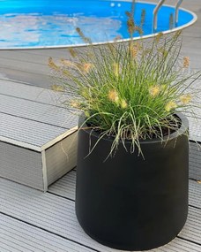 Květináč VEKRA, sklolaminát, výška 40 cm, černá