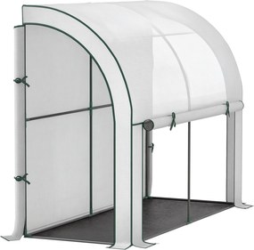Skleník Outsunny s rolovacími dveřmi, zimní fóliový skleník vyrobený z oceli, skleník na balkon, zahradu, rajčatový skleník s UV ochranou 200x80x157cm