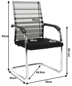 Kondela Zasedací židle, šedá/černá/stříbrná, ESIN