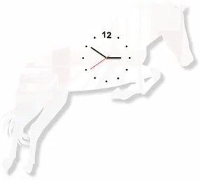 Designové nástěnné hodiny ve tvaru koně Sivá