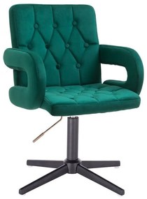 LuxuryForm DESIGN Otočná židle BOSTON VELUR na černém kříži - zelená
