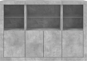 Příborníky s LED osvětlením 3 ks betonově šedé kompozitní dřevo 3209110