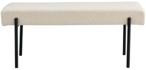 Nordic Living Krémově bílá bouclé lavice Swipper 100 cm