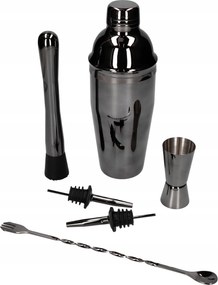 Barmanský set 6 ks shaker Cobbler 750 ml černý lesk