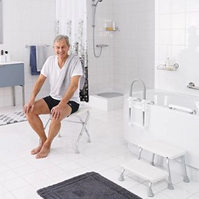 RIDDER Skládací koupelnová stolička 110 kg bílá A0050301 [421602]