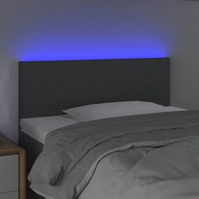 Čelo postele s LED tmavě šedé 90x5x78/88 cm textil 3121315