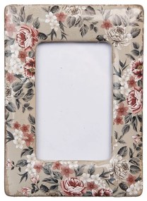 Fotorámeček s keramickým okrajem s květy Floria - 13*2*18 cm / 9*13 cm