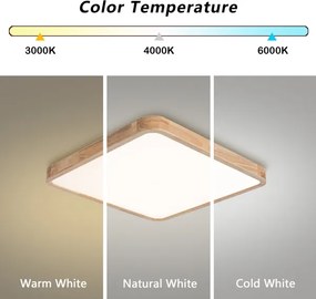 BRILAGI - LED Stmív. svítidlo WOODLINE SQUARE LED/80W/230V dub 60x60 cm + DO