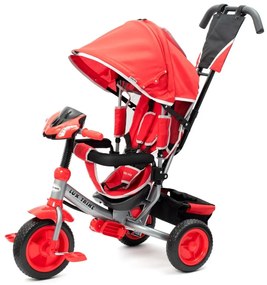 BABY MIX Dětská tříkolka s LED světly Baby Mix Lux Trike červená