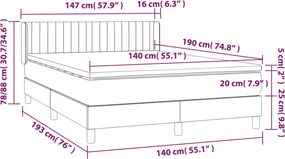 Box spring postel s matrací černá 140 x 190 cm textil 3130427