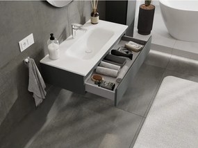 Mexen Orio, koupelnová skříňka 100 cm s umyvadlem Vela, 1 zásuvka, grafitová matná/bílá matná, 91A10-10023-1-BF66-W23M01