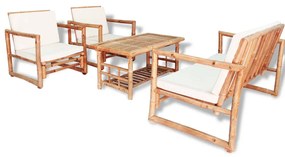 vidaXL 4dílná zahradní sedací souprava s poduškami bambusová