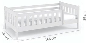 Jednolůžko dětská postel NADIA | 80x160 cm | s roštem | bílá | UNI PROVEDENÍ