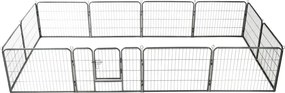 vidaXL Ohrádka pro psy 12 panelů ocelová 80 x 60 cm černá [170573]