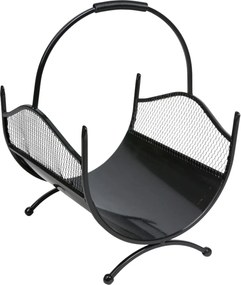 Kovový koš na dřevo Criss, 40x52 cm, černá