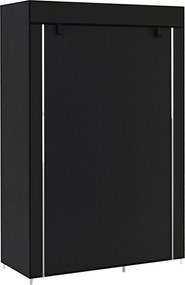 HOMCOM Textilní šatník s 6 policemi, věšákem na oblečení, sklopný šatník do ložnice, 103 x 43 x 162,5 cm, černý | Aosom
