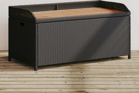 vidaXL Úložná lavice černá 100 x 50 x 52 cm polyratan a akáciové dřevo [365949] Barva: Černá