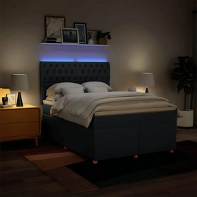 Box spring postel s matrací modrá 160x200 cm textil 3293644