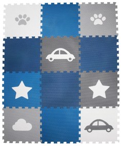 Minideckfloor podlaha 12 dílů - tlapka, mrak, auto, hvězda 1605